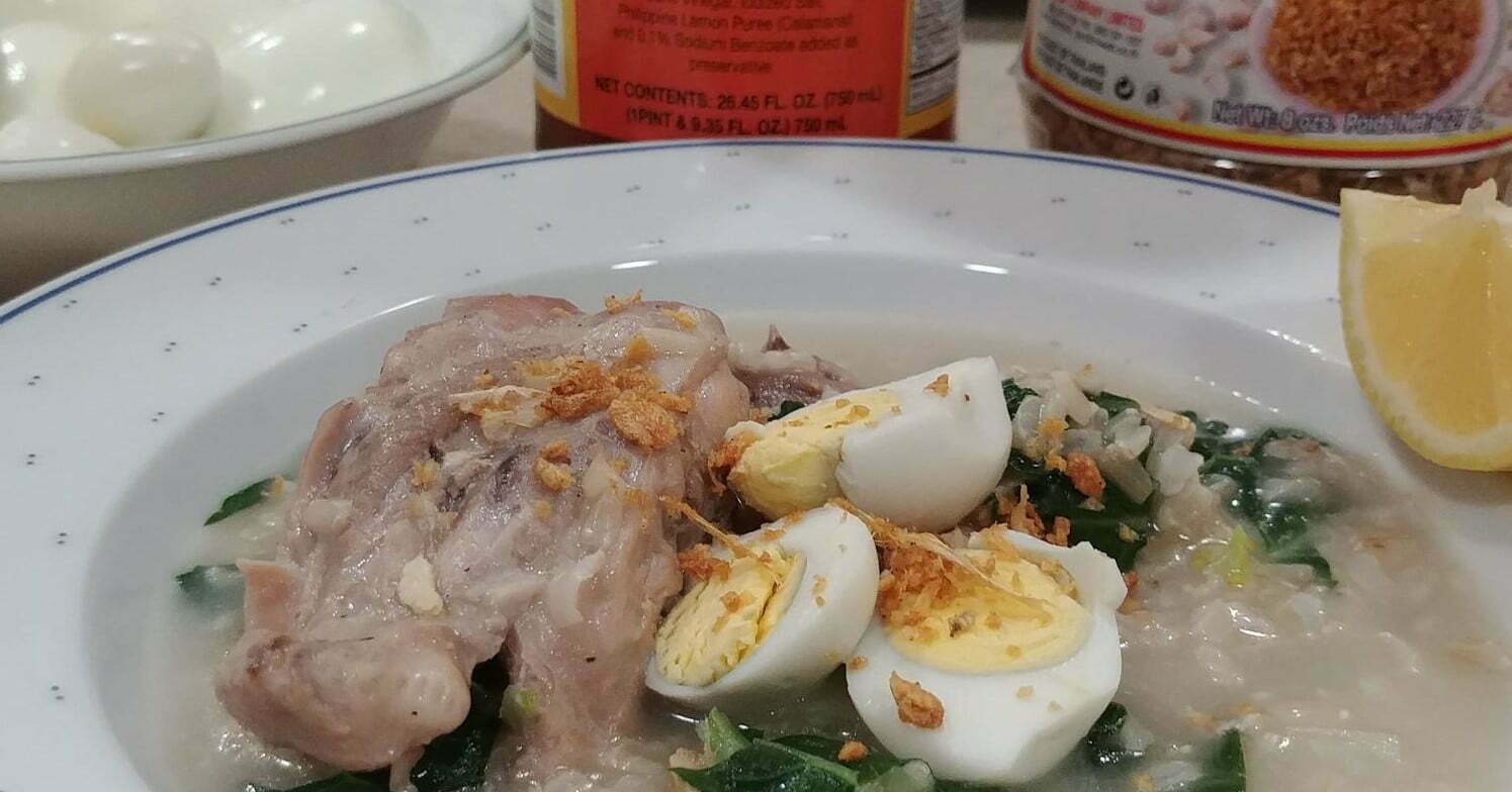 Arroz Caldo with Cornish Hen, Filipino Porridge Recipe/FilipinoEggrolls.com